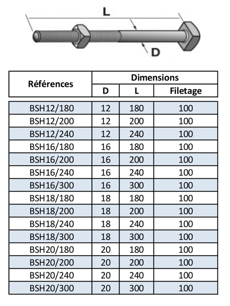 Boulons à Tête Carrée avec Écrou - BSH - Simpson Strong Tie
